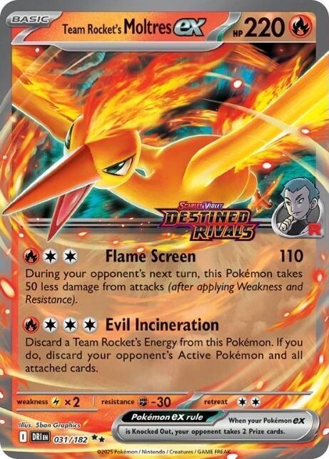Team Rocket's Moltres ex - 31/182 (Destined Rivals Stamp) – Topcard